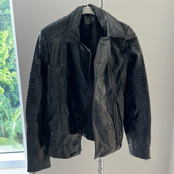 J Brand | Jackets & Coats | J Brand Patent Leather Jacket | Poshmark